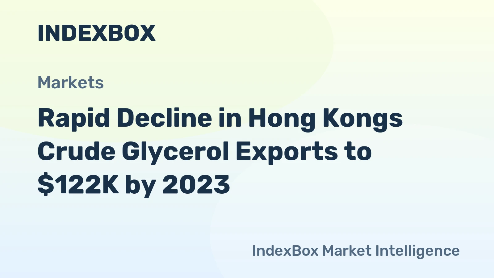 Rapid Decline in Hong Kongs Crude Glycerol Exports to $122K by 2023
