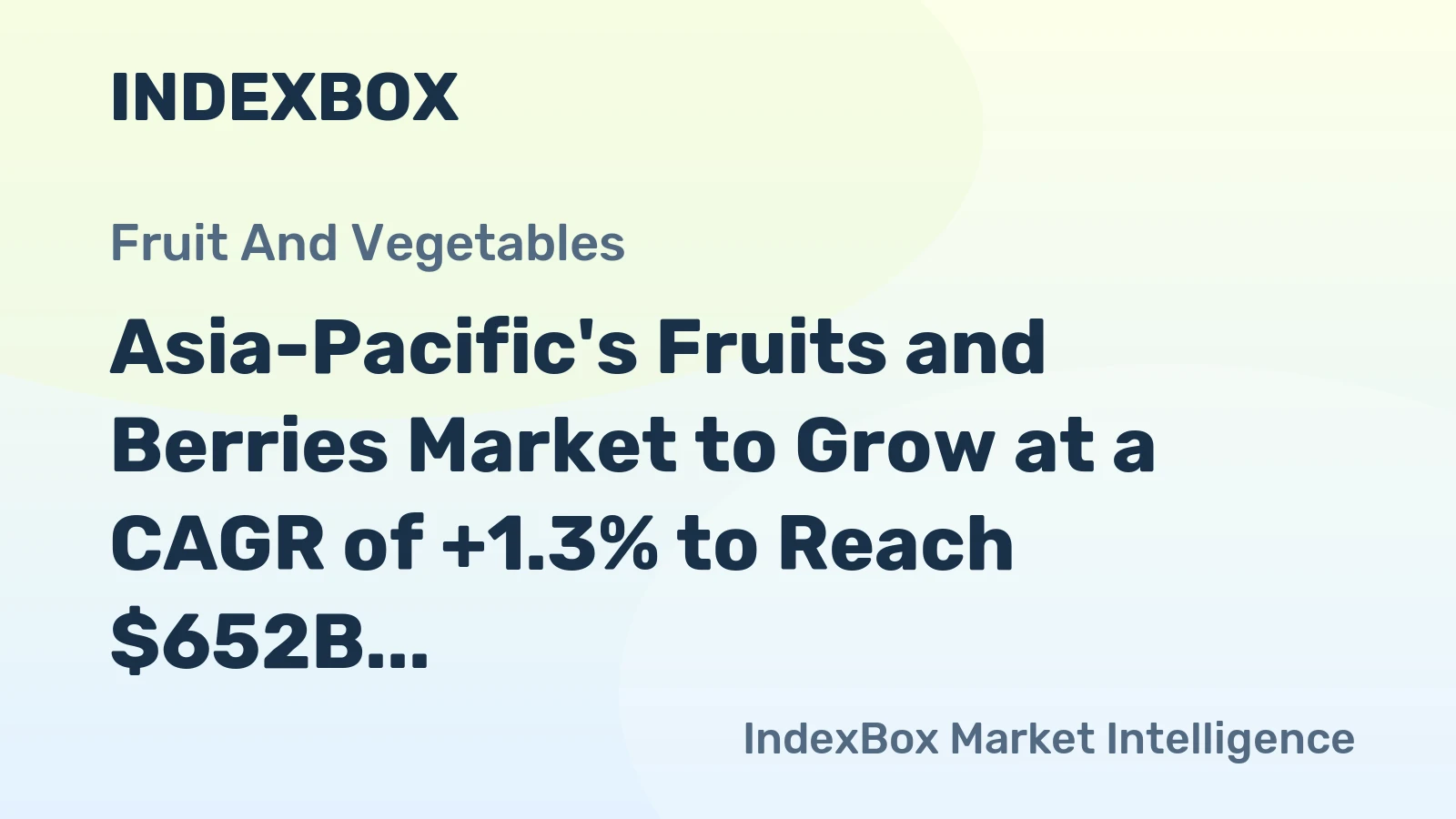 Asia-Pacific's Fruits and Berries Market to Grow at a CAGR of +1.3% to Reach $652B by 2035