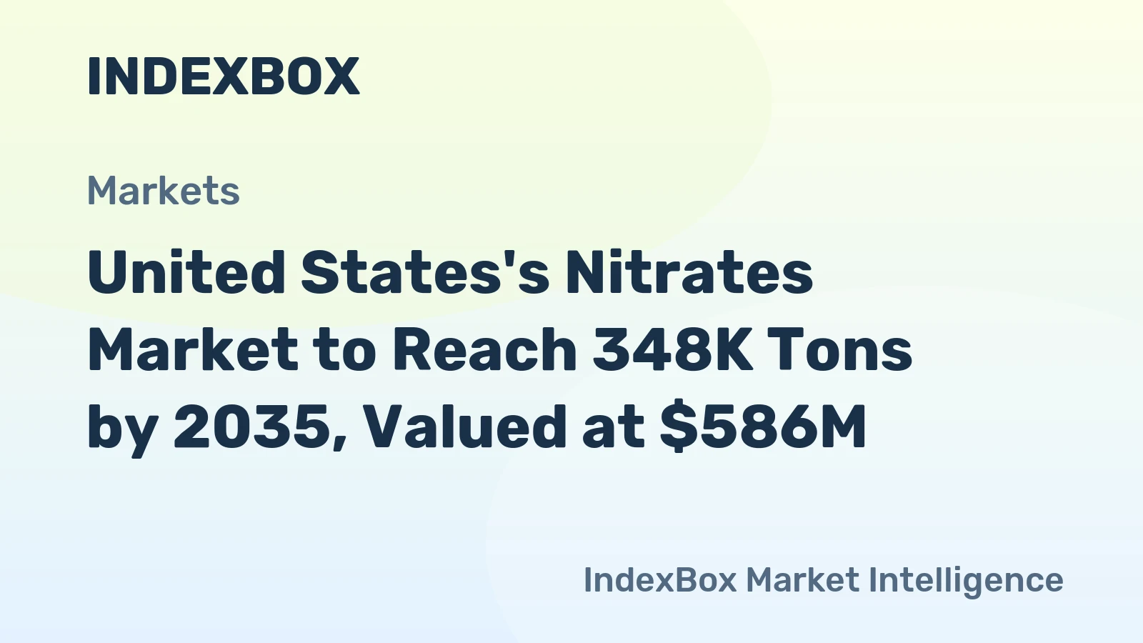 United States's Nitrates Market to Reach 348K Tons by 2035, Valued at $586M