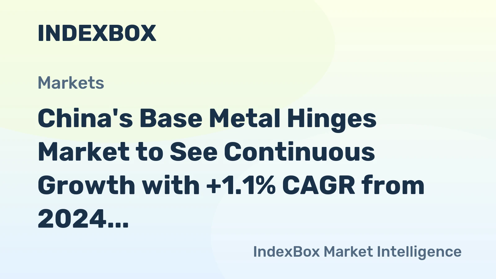 China's Base Metal Hinges Market to See Continuous Growth with +1.1% CAGR from 2024 to 2035
