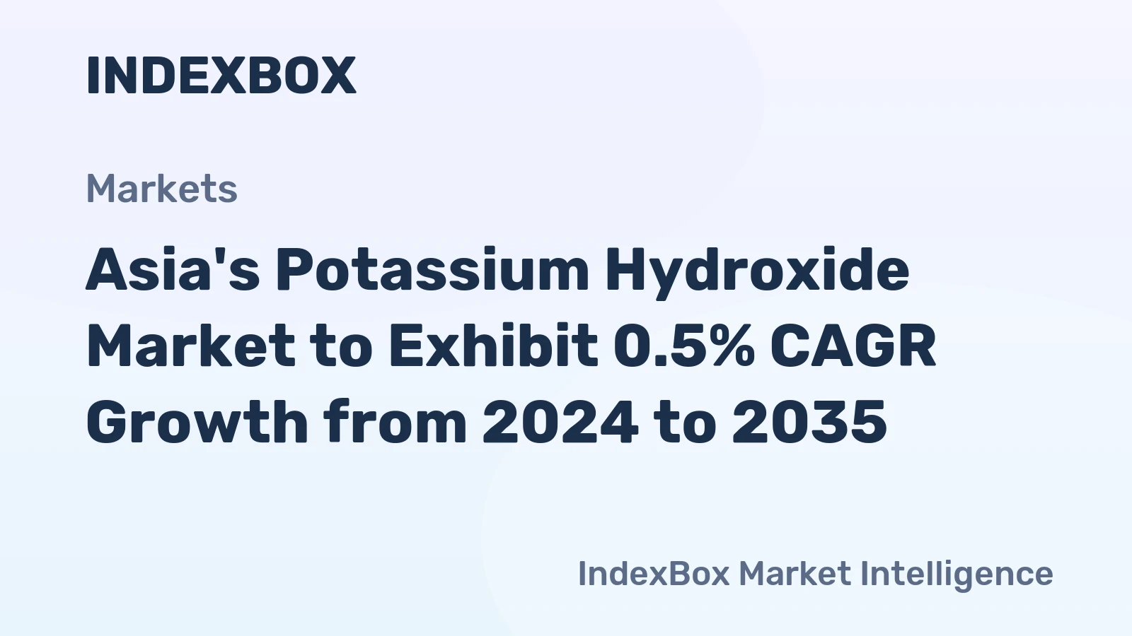 Asia's Potassium Hydroxide Market to Exhibit 0.5% CAGR Growth from 2024 to 2035