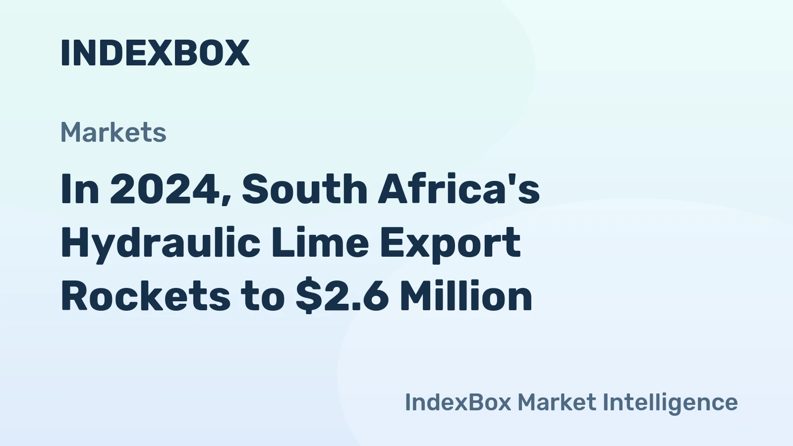 In 2024, South Africa's Hydraulic Lime Export Rockets to $2.6 Million