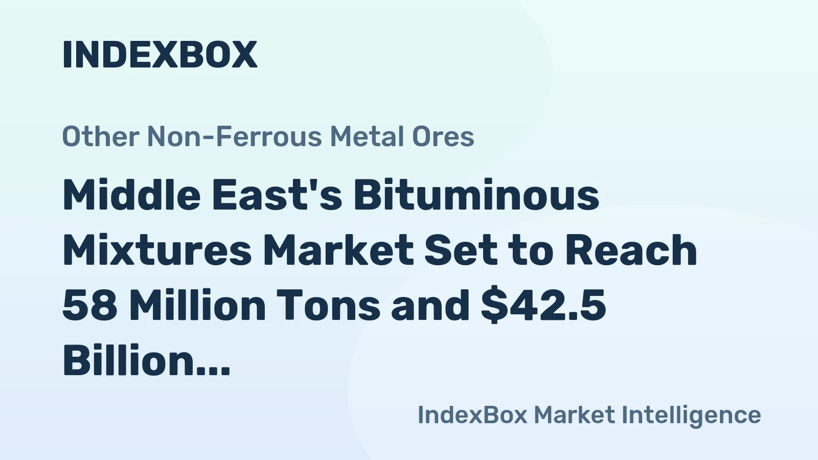 Middle East's Bituminous Mixtures Market Set to Reach 58 Million Tons and $42.5 Billion by 2035