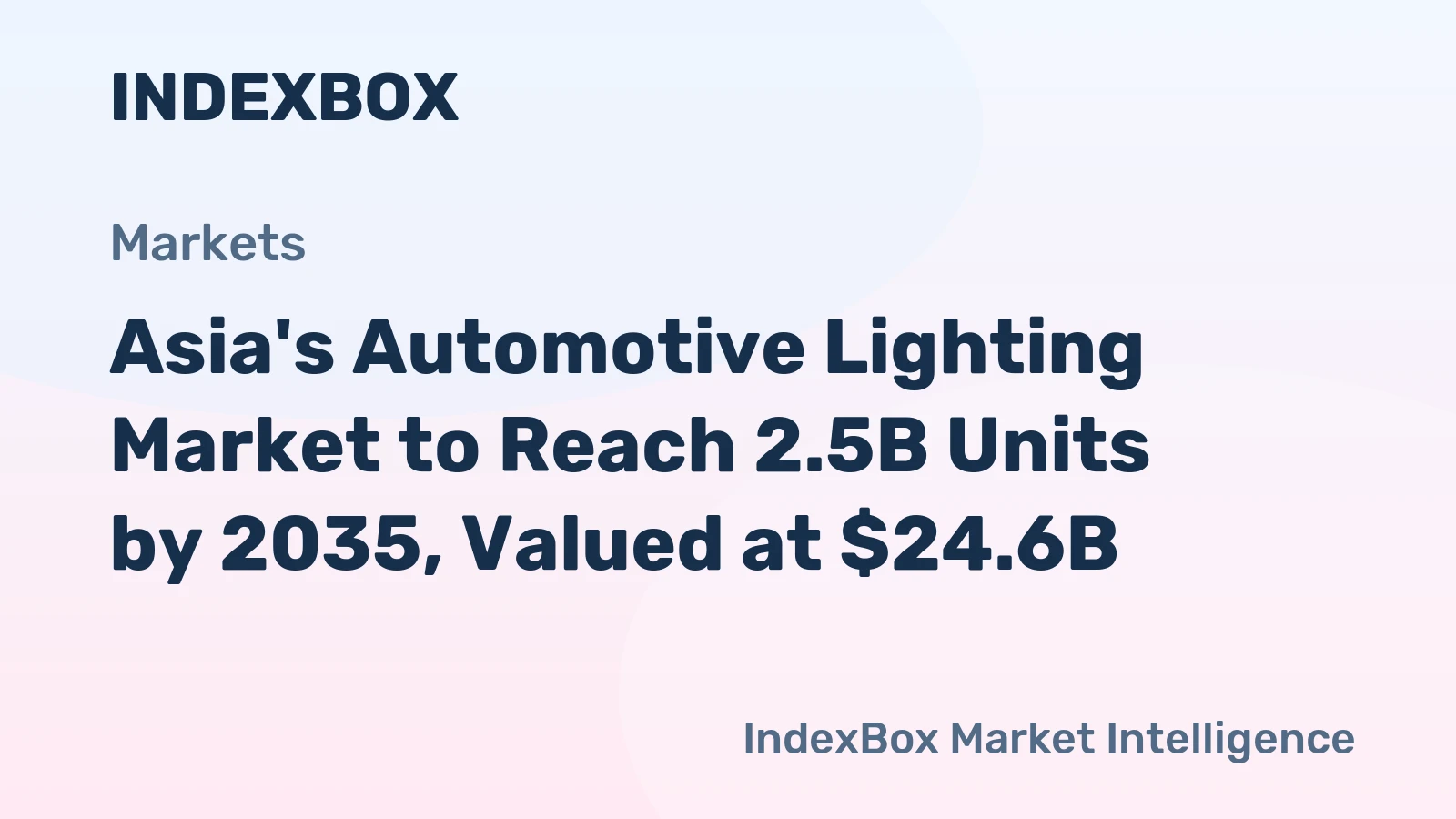 Asia's Automotive Lighting Market to Reach 2.5B Units by 2035, Valued at $24.6B