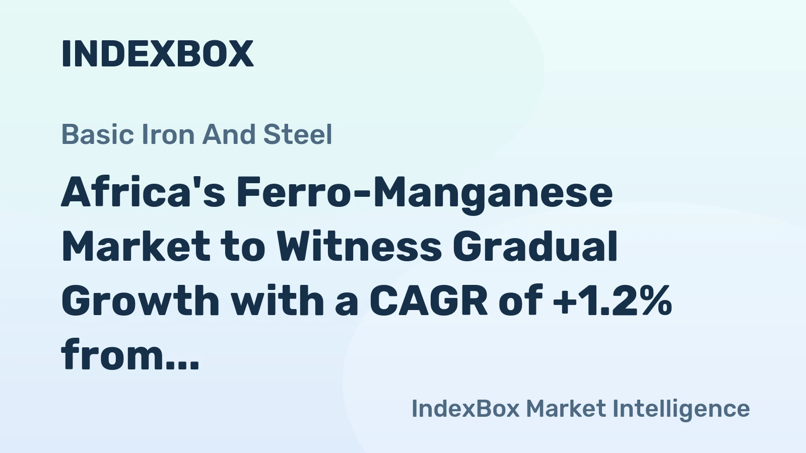 Africa's Ferro-Manganese Market to Witness Gradual Growth with a CAGR of +1.2% from 2024 to 2035