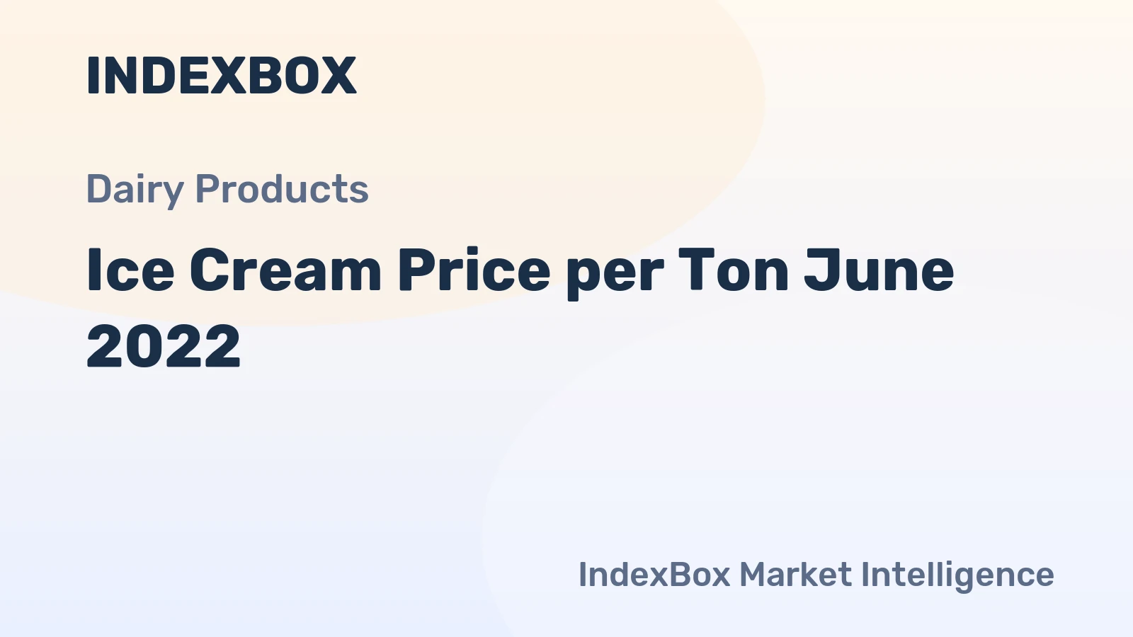Ice Cream Price per Ton June 2022