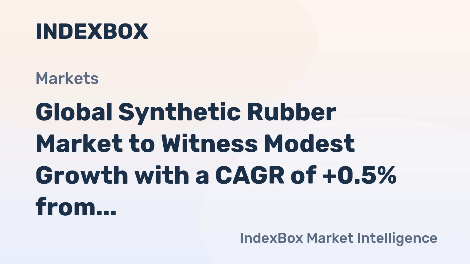 Global Synthetic Rubber Market to Witness Modest Growth with a CAGR of +0.5% from 2024 to 2035, Reaching $61.2B by End of Period