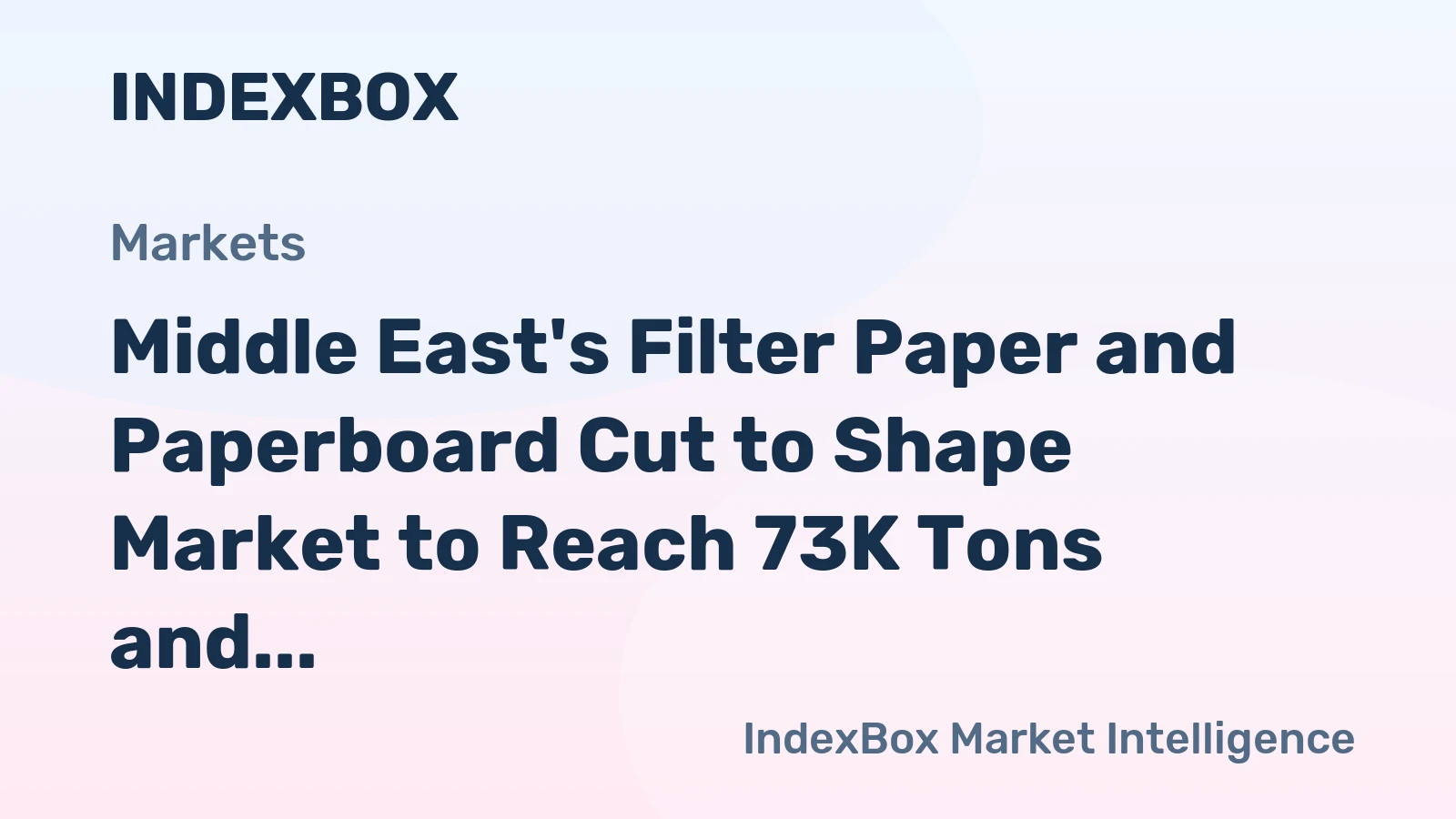 Middle East's Filter Paper and Paperboard Cut to Shape Market to Reach 73K Tons and $401M by 2035