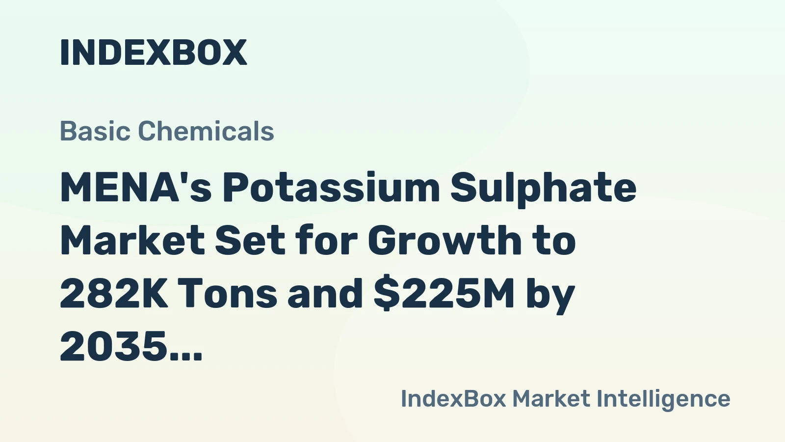 MENA's Potassium Sulphate Market Set for Growth to 282K Tons and $225M by 2035
