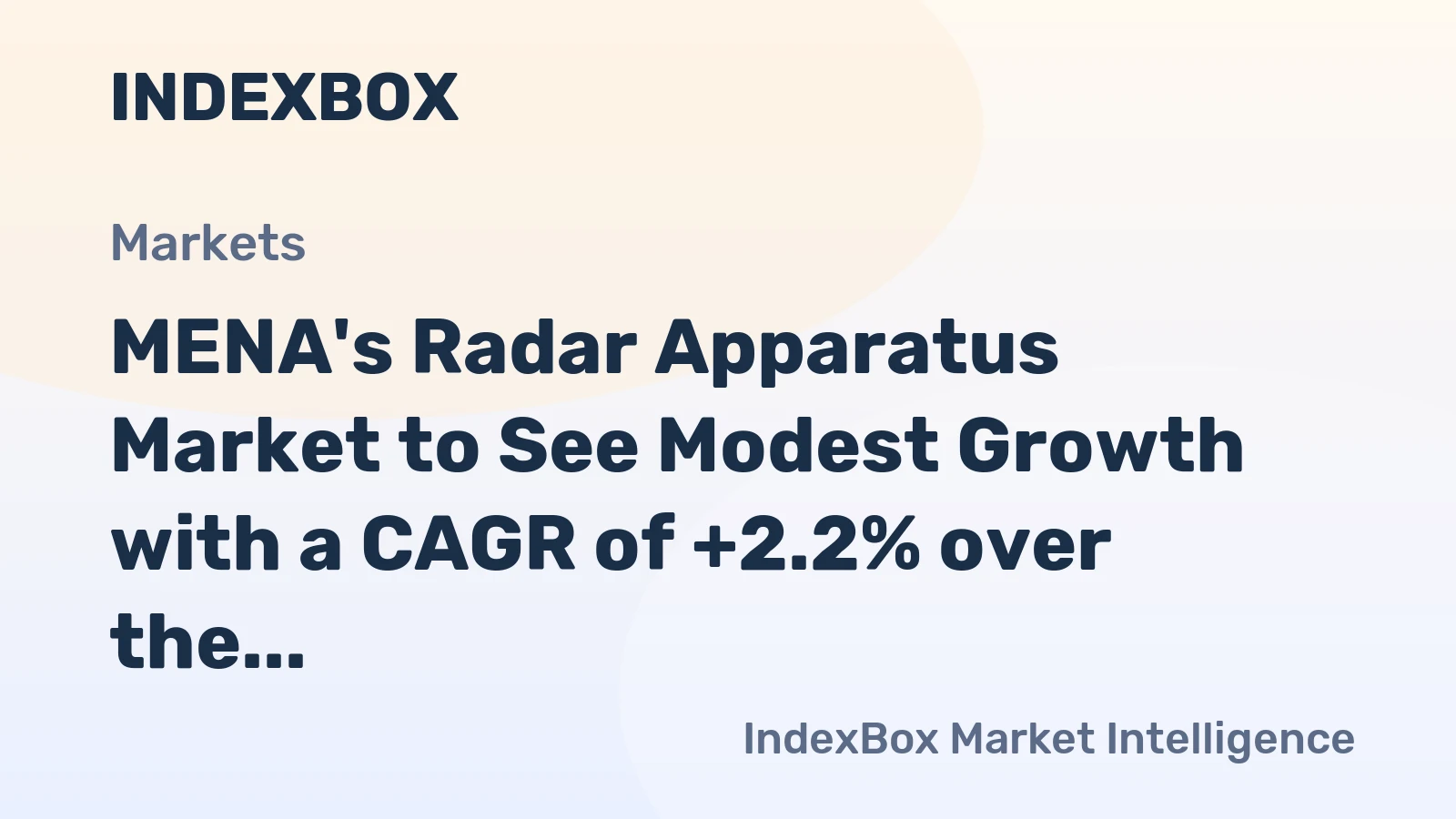 MENA's Radar Apparatus Market to See Modest Growth with a CAGR of +2.2% over the Next Decade