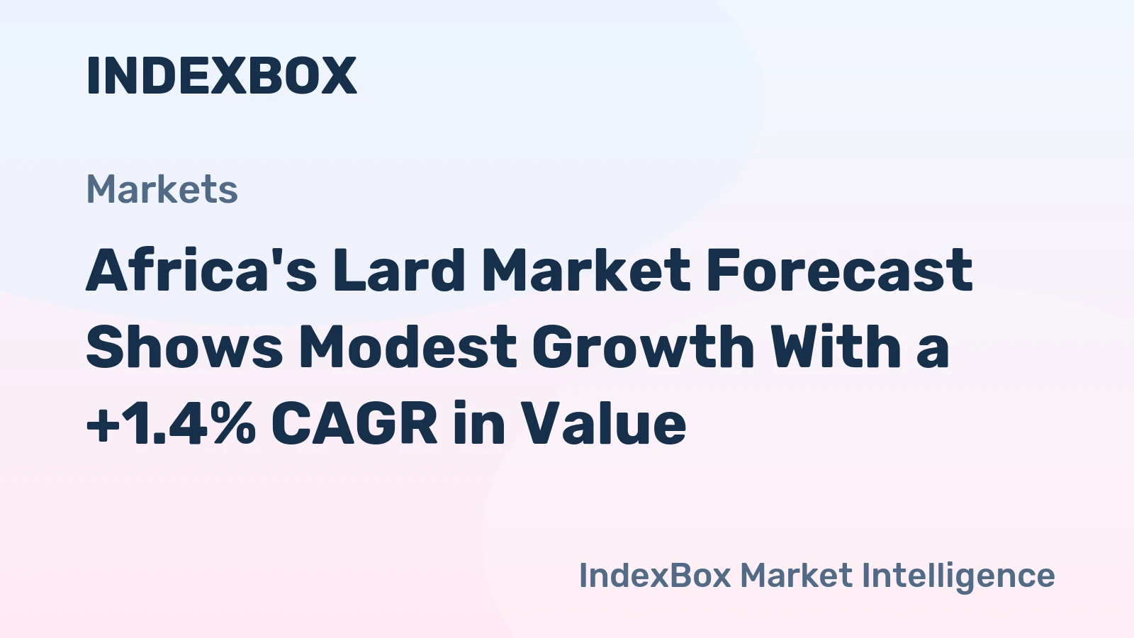 Africa's Lard Market Forecast Shows Modest Growth With a +1.4% CAGR in Value
