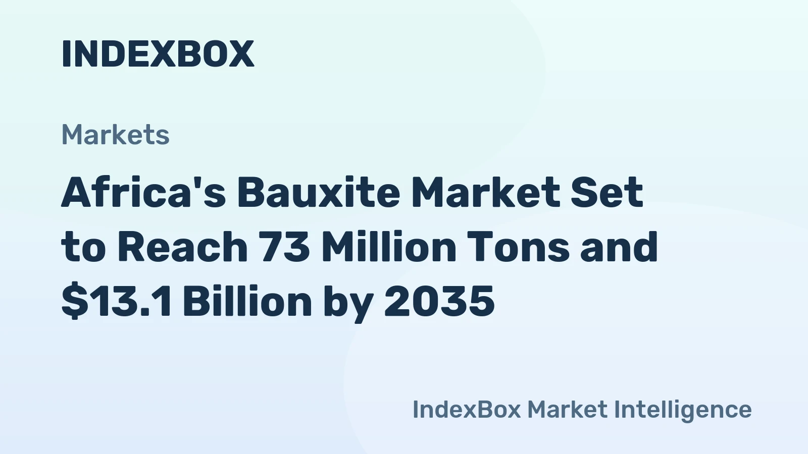Africa's Bauxite Market Set to Reach 73 Million Tons and $13.1 Billion by 2035