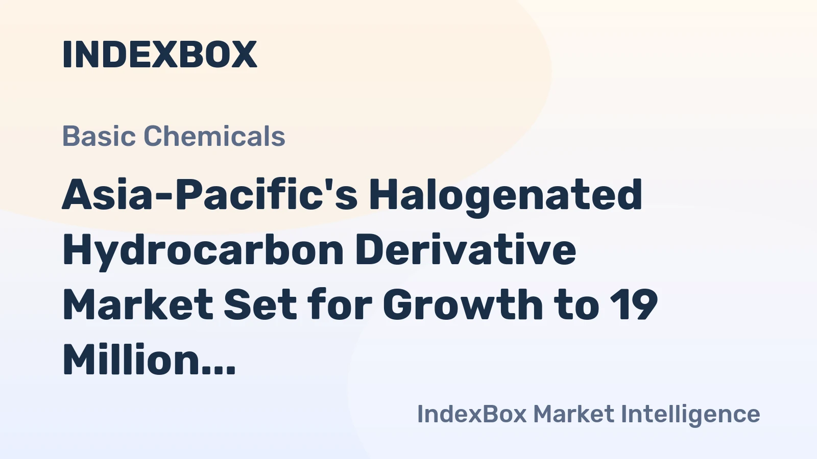 Asia-Pacific's Halogenated Hydrocarbon Derivative Market Set for Growth to 19 Million Tons and $30.8 Billion