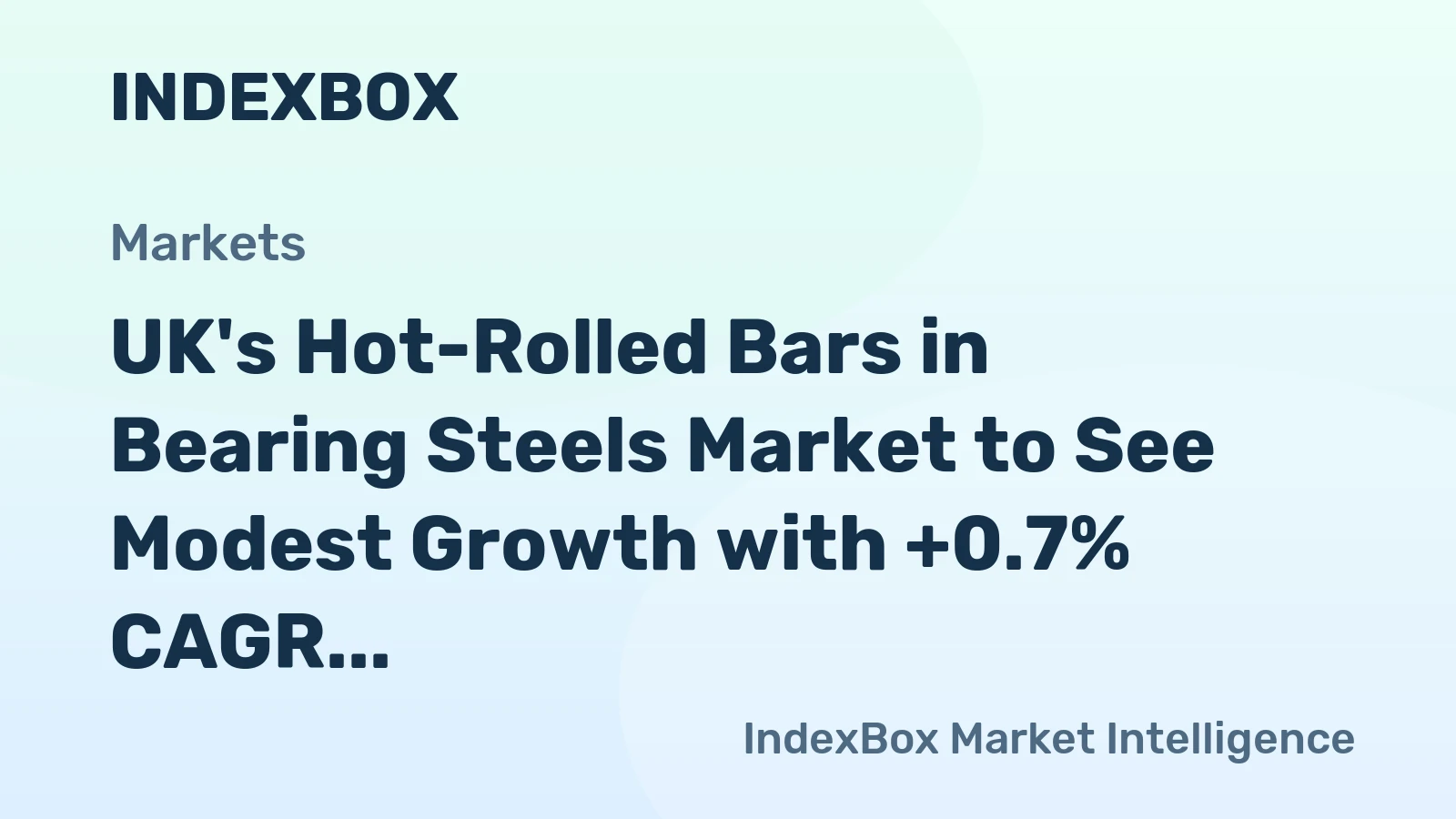 UK's Hot-Rolled Bars in Bearing Steels Market to See Modest Growth with +0.7% CAGR