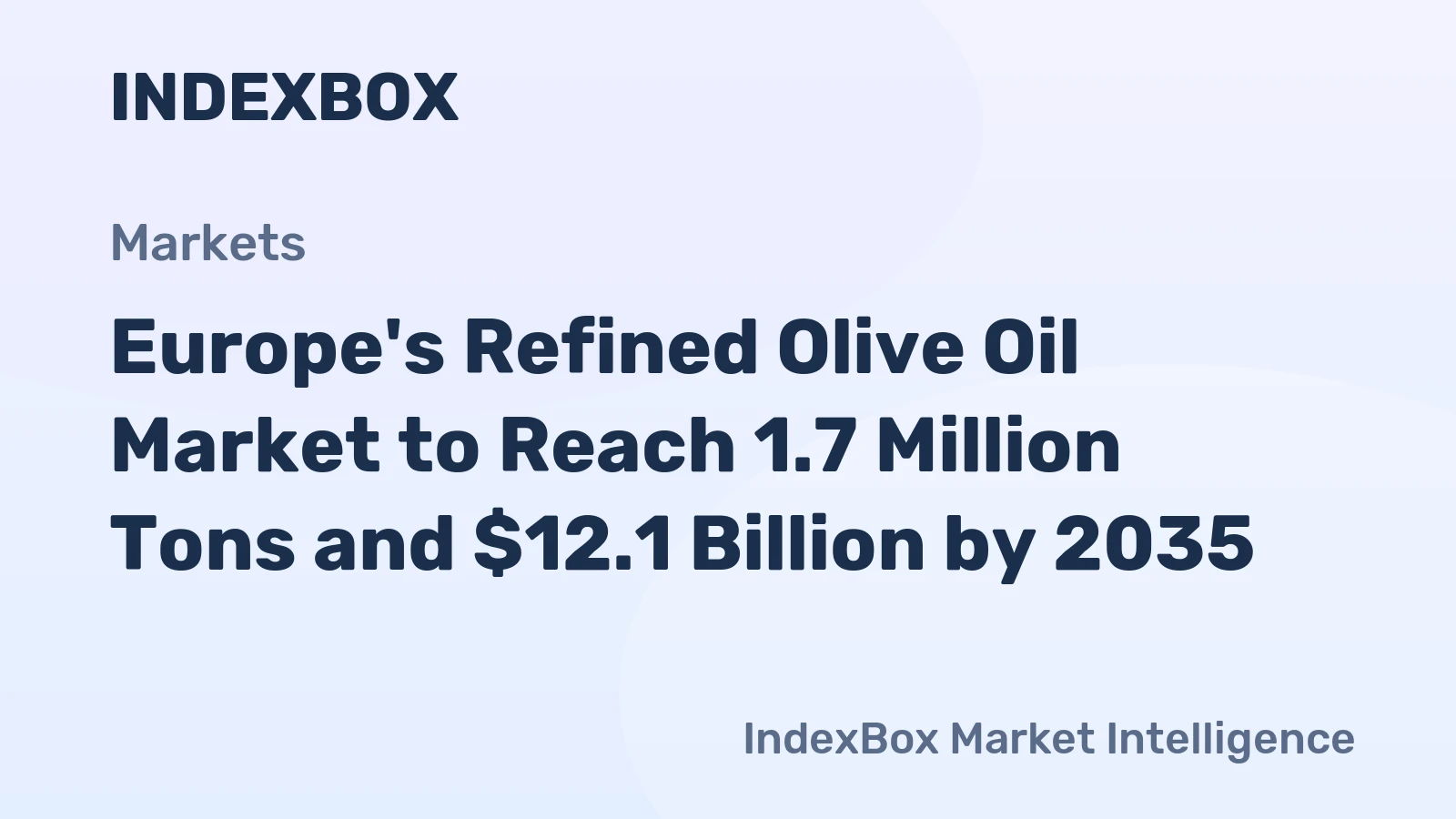 Europe's Refined Olive Oil Market to Reach 1.7 Million Tons and $12.1 Billion by 2035