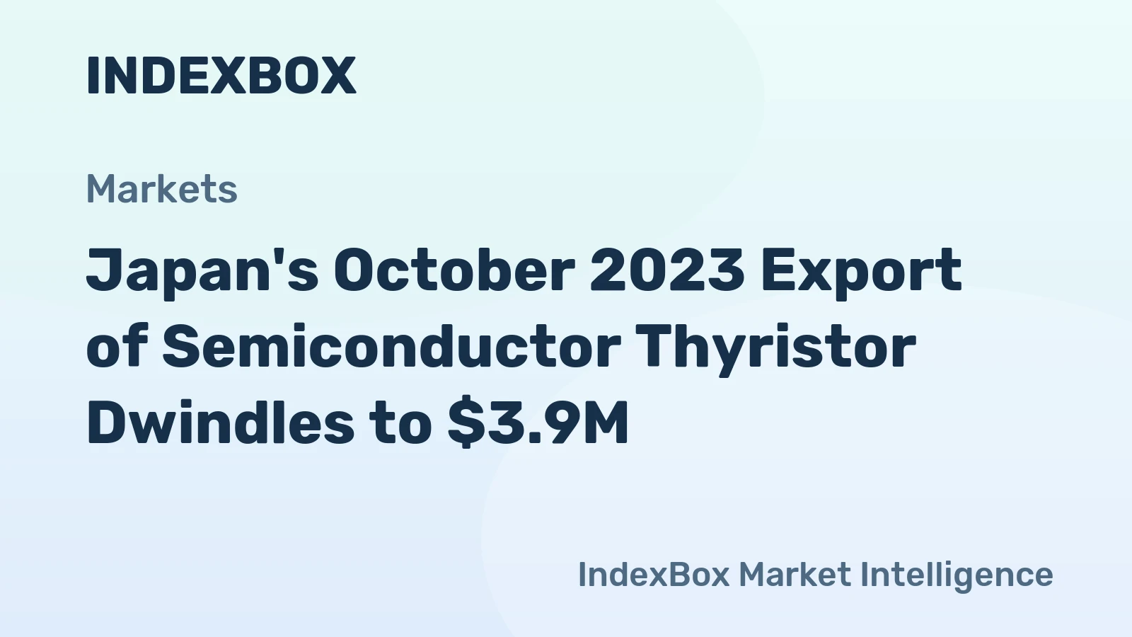 Japan's October 2023 Export of Semiconductor Thyristor Dwindles to $3.9M