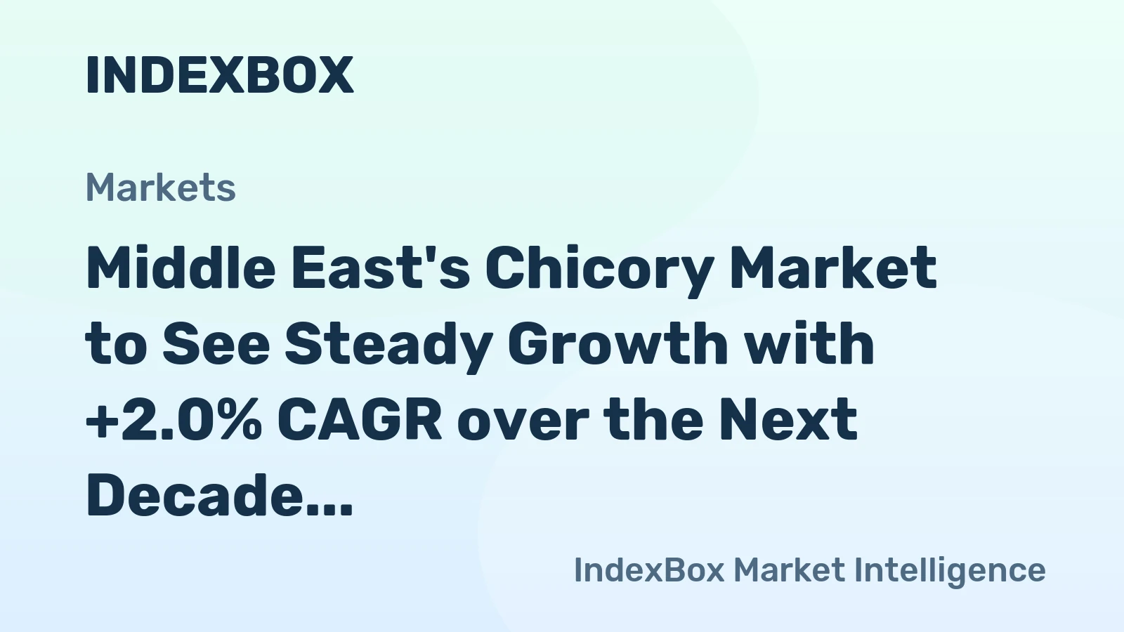 Middle East's Chicory Market to See Steady Growth with +2.0% CAGR over the Next Decade