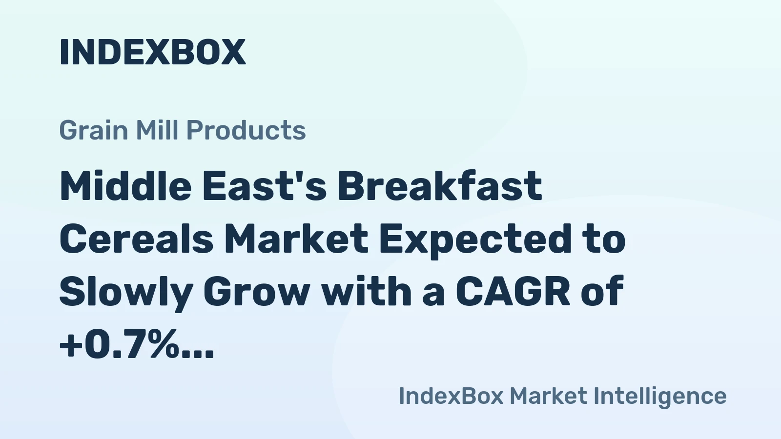 Middle East's Breakfast Cereals Market Expected to Slowly Grow with a CAGR of +0.7% by 2035