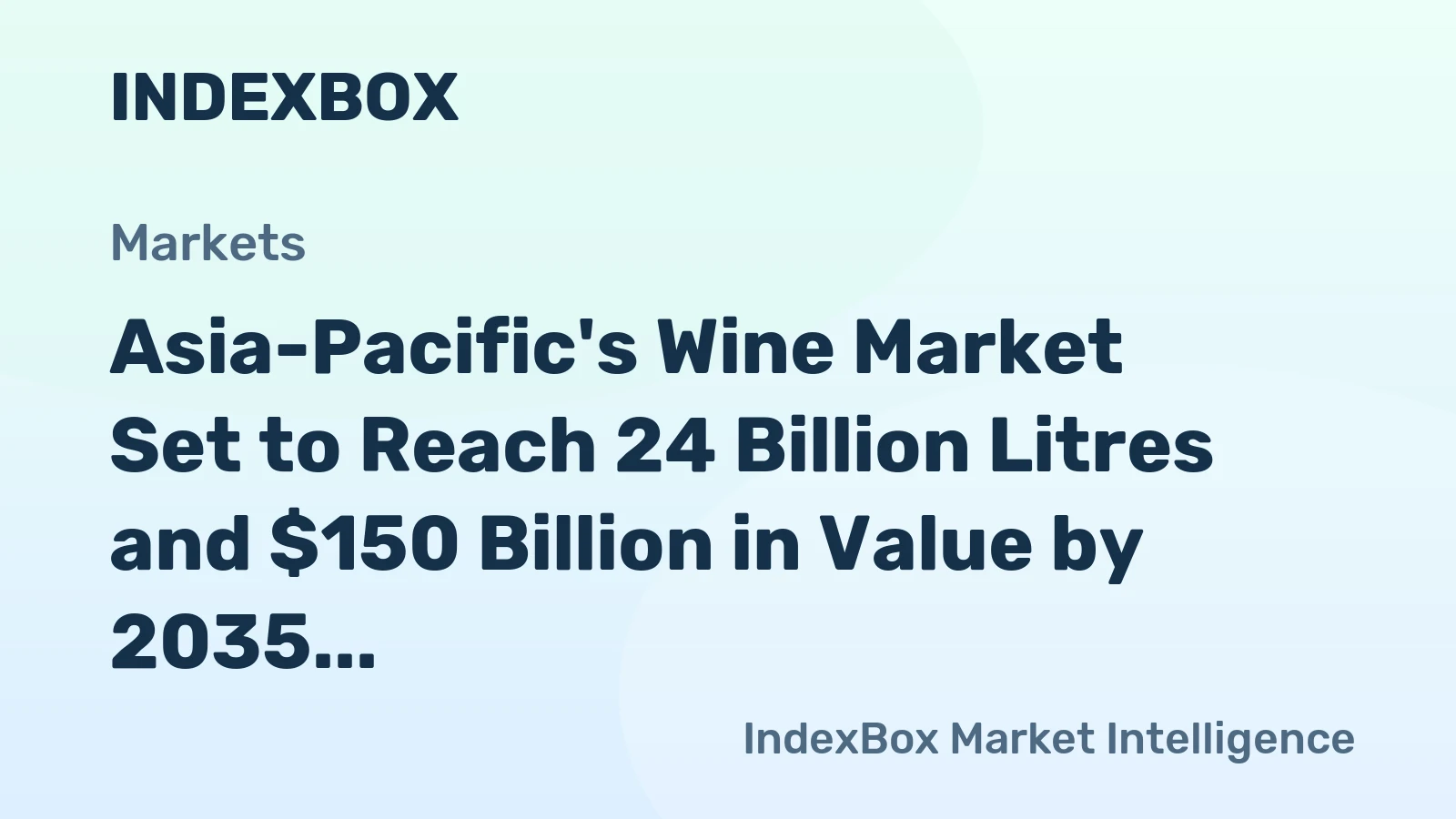 Asia-Pacific's Wine Market Set to Reach 24 Billion Litres and $150 Billion in Value by 2035