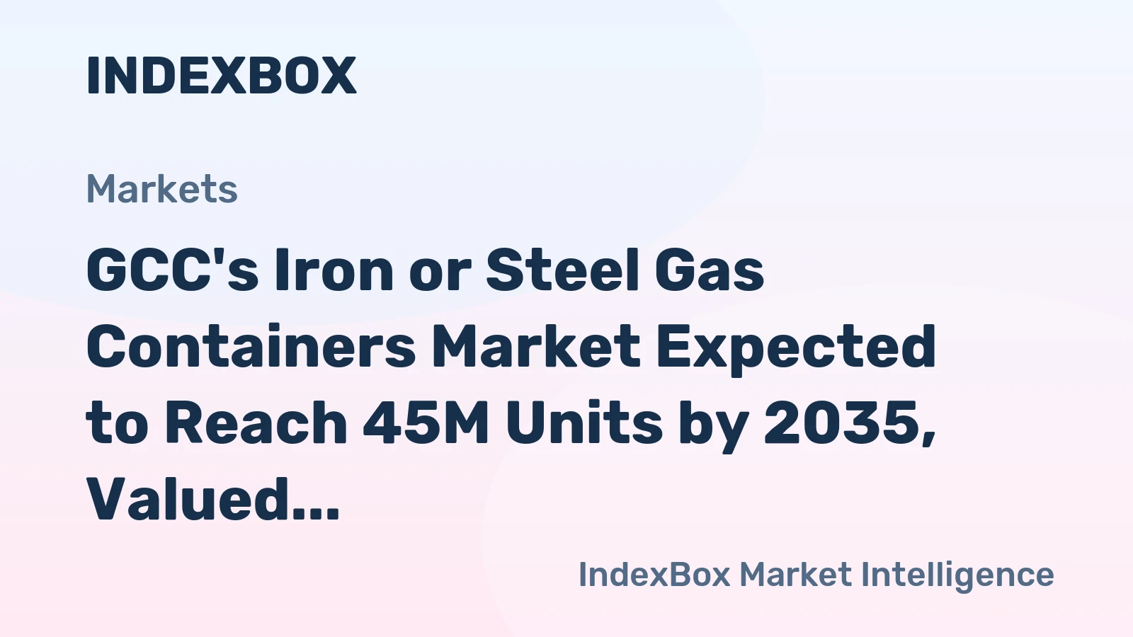 GCC's Iron or Steel Gas Containers Market Expected to Reach 45M Units by 2035, Valued at $153M