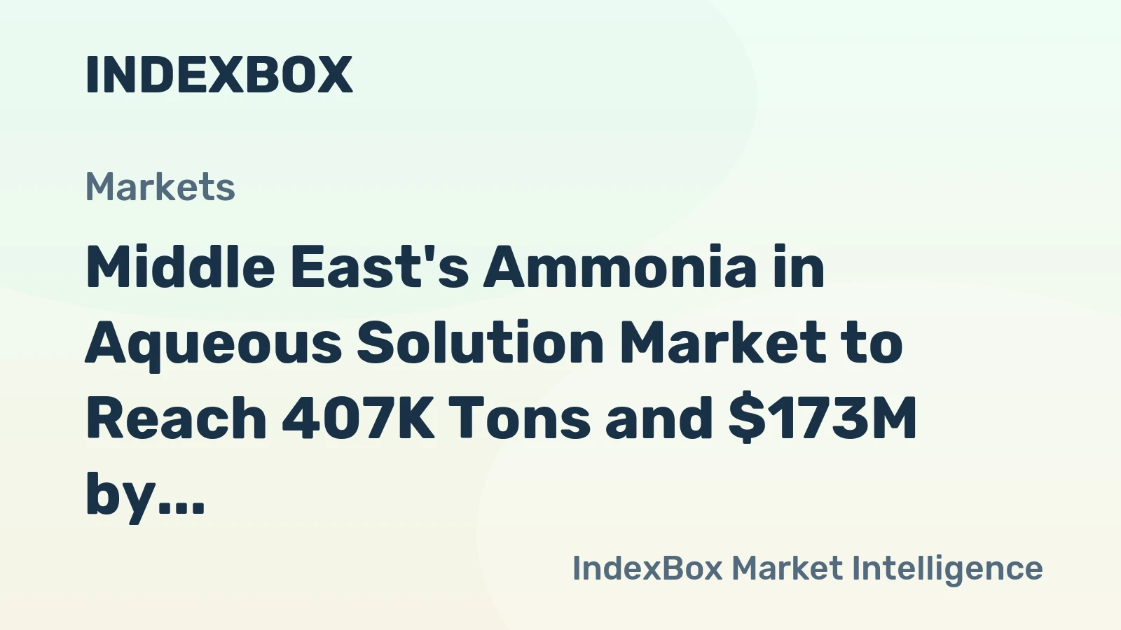 Middle East's Ammonia in Aqueous Solution Market to Reach 407K Tons and $173M by 2035