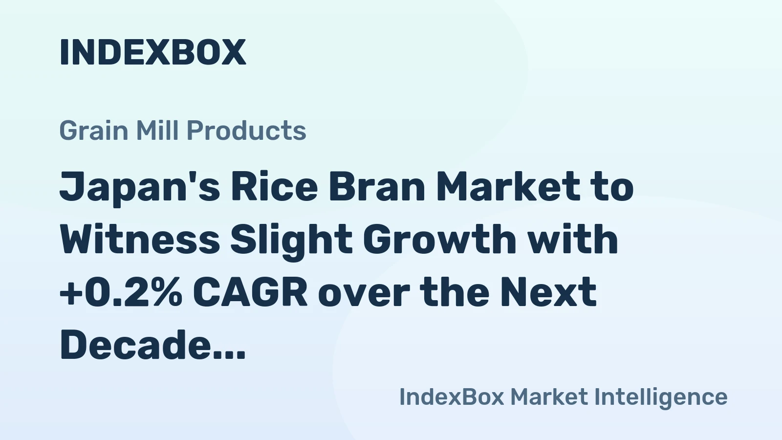 Japan's Rice Bran Market to Witness Slight Growth with +0.2% CAGR over the Next Decade