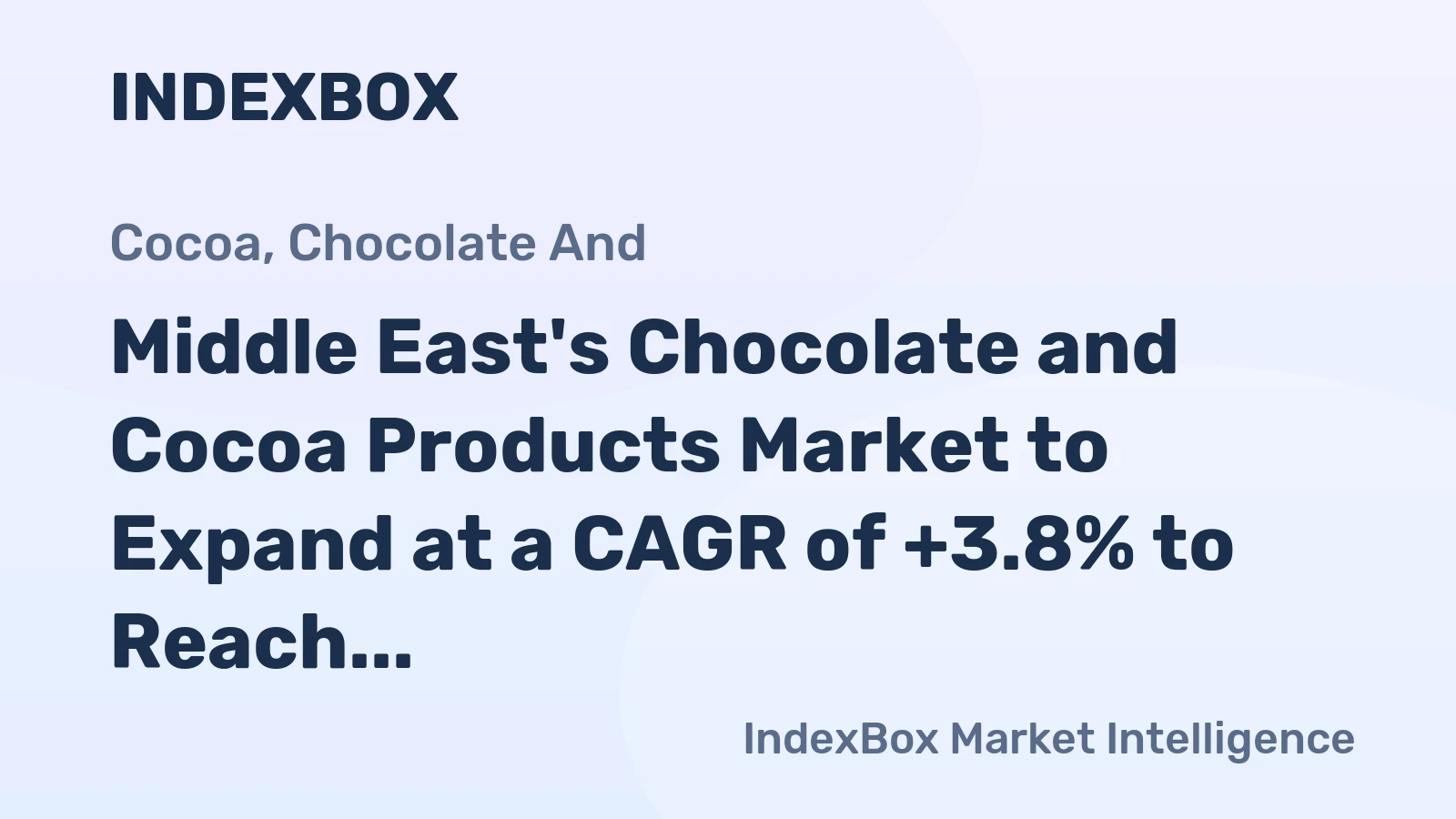 Middle East's Chocolate and Cocoa Products Market to Expand at a CAGR of +3.8% to Reach $12.6B by 2035