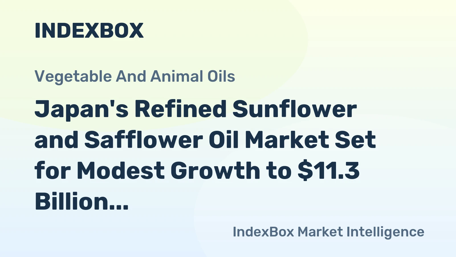 Japan's Refined Sunflower and Safflower Oil Market Set for Modest Growth to $11.3 Billion by 2035