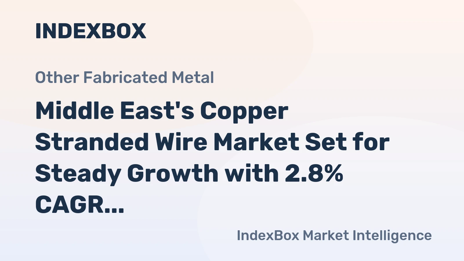 Middle East's Copper Stranded Wire Market Set for Steady Growth with 2.8% CAGR in Value