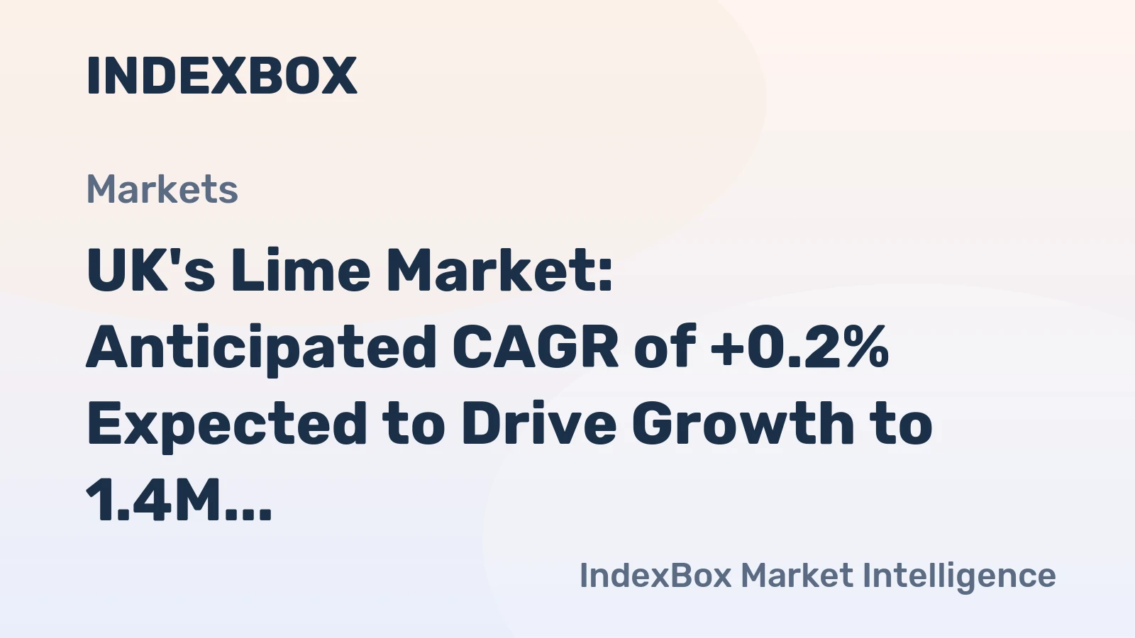 UK's Lime Market: Anticipated CAGR of +0.2% Expected to Drive Growth to 1.4M Tons by 2035