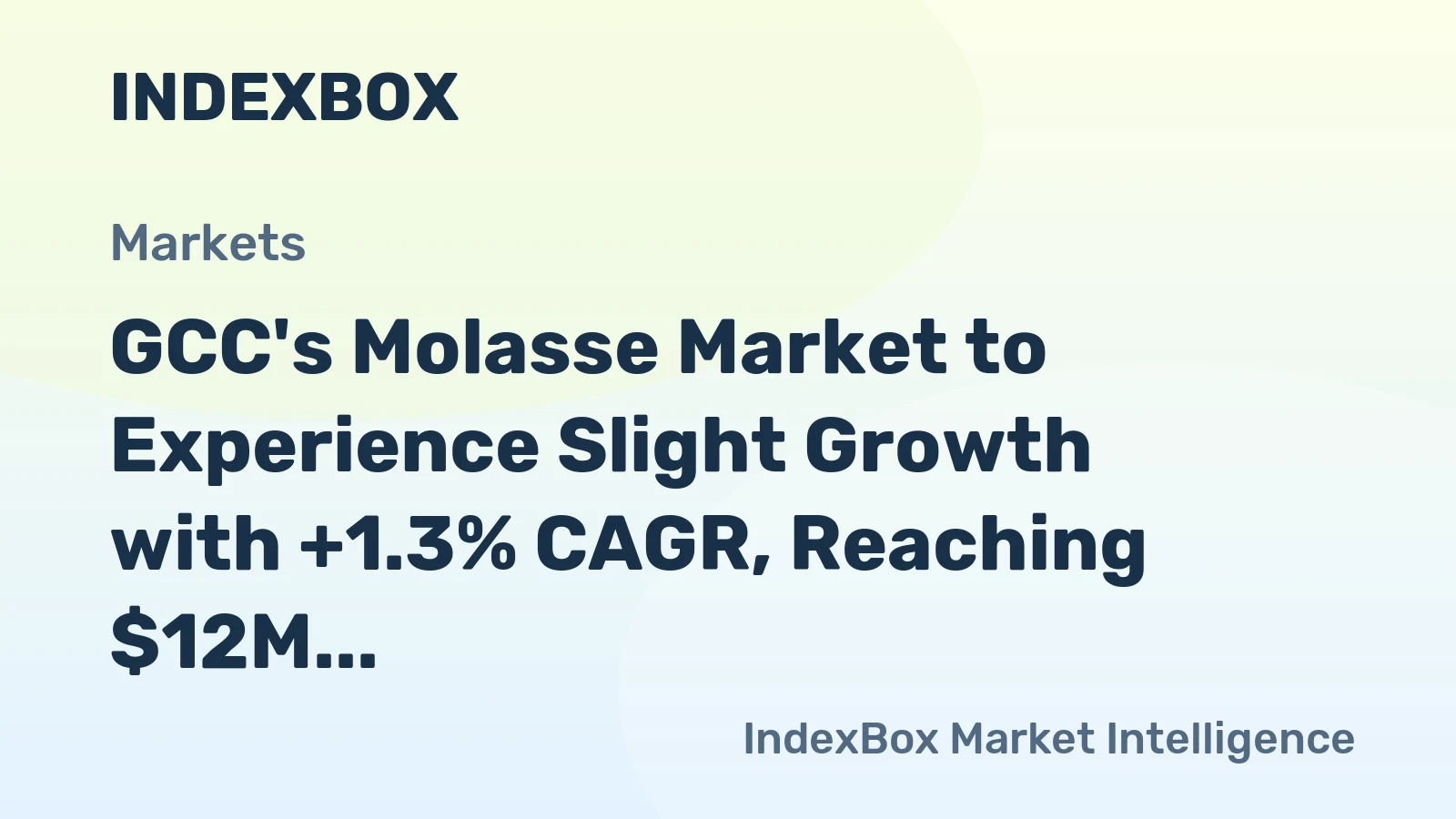 GCC's Molasse Market to Experience Slight Growth with +1.3% CAGR, Reaching $12M by 2035