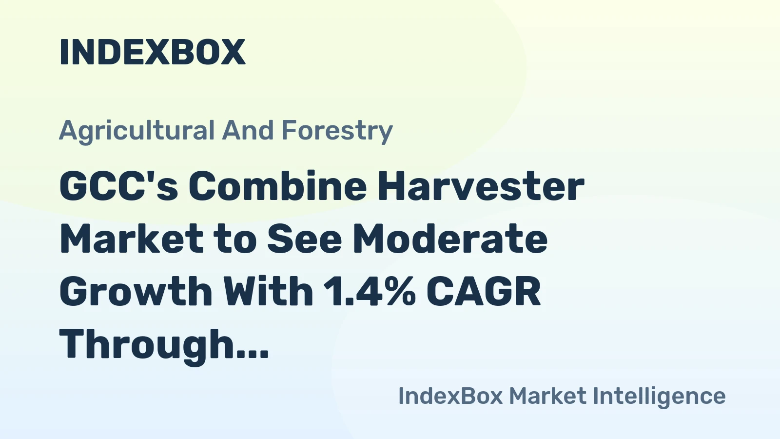 GCC's Combine Harvester Market to See Moderate Growth With 1.4% CAGR Through 2035