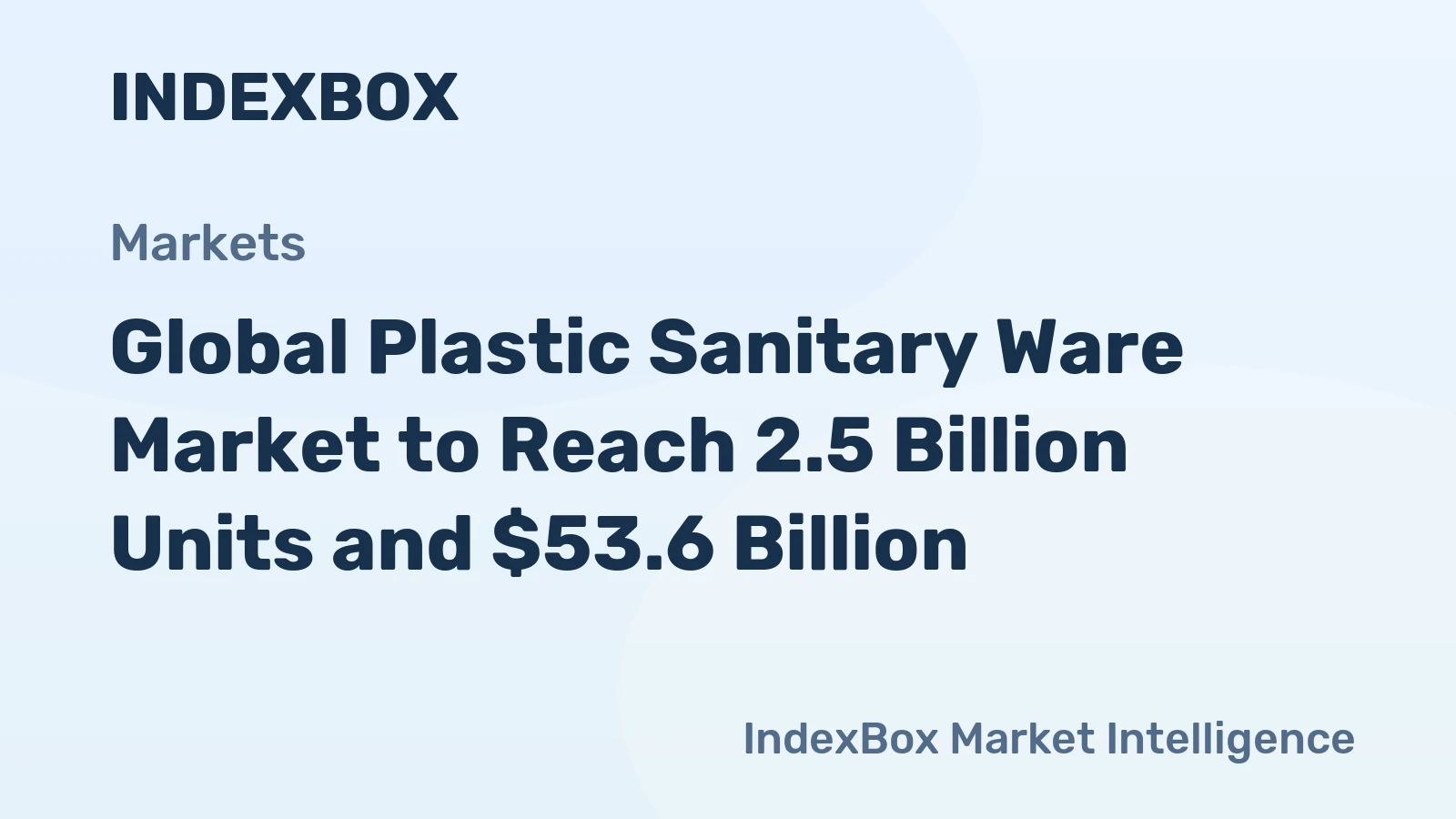 Global Plastic Sanitary Ware Market to Reach 2.5 Billion Units and $53.6 Billion