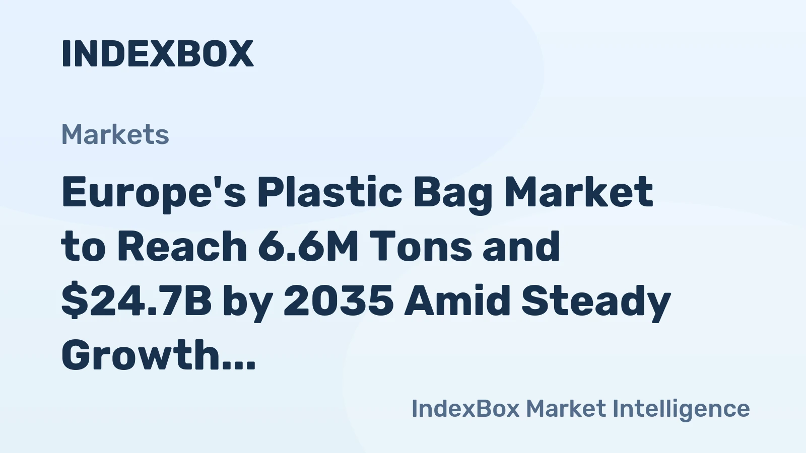 Europe's Plastic Bag Market to Reach 6.6M Tons and $24.7B by 2035 Amid Steady Growth