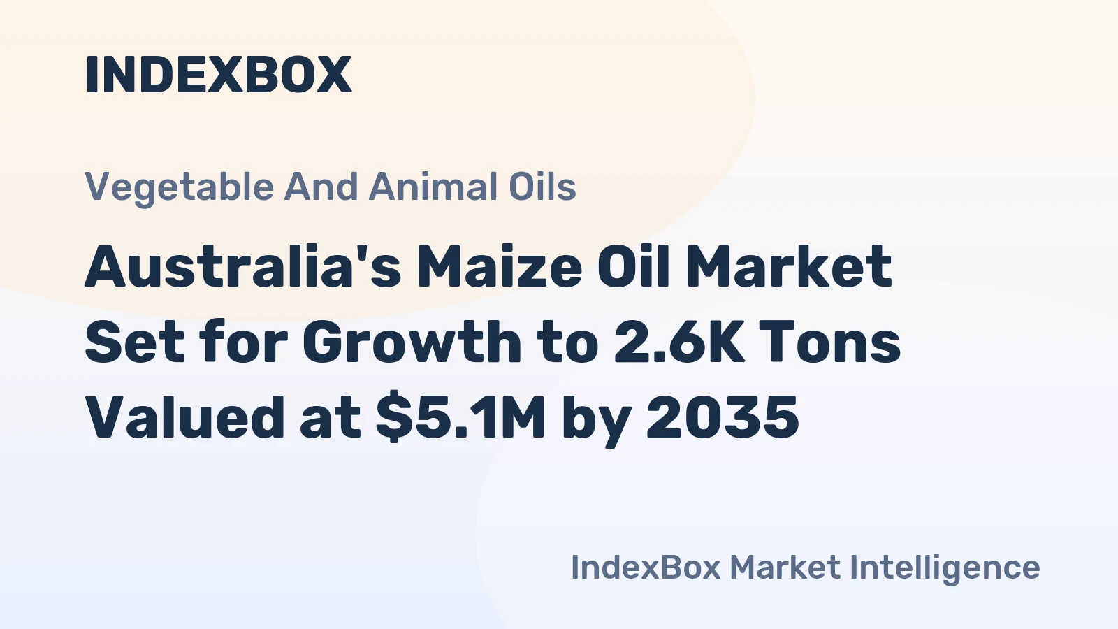 Australia's Maize Oil Market Set for Growth to 2.6K Tons Valued at $5.1M by 2035