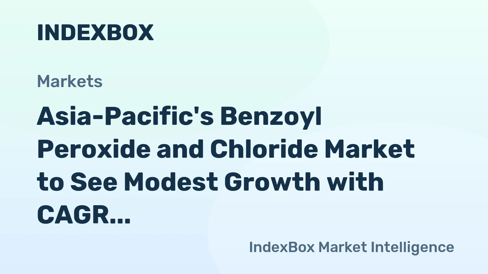 Asia-Pacific's Benzoyl Peroxide and Chloride Market to See Modest Growth with CAGR of +0.7% from 2024 to 2035