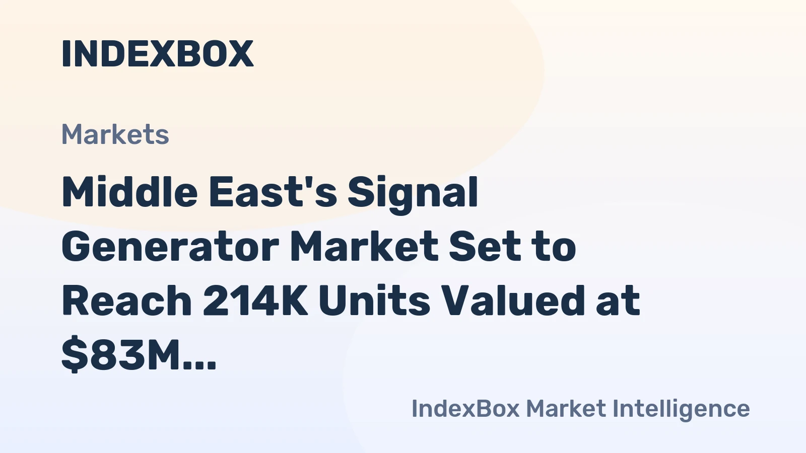 Middle East's Signal Generator Market Set to Reach 214K Units Valued at $83M by 2035