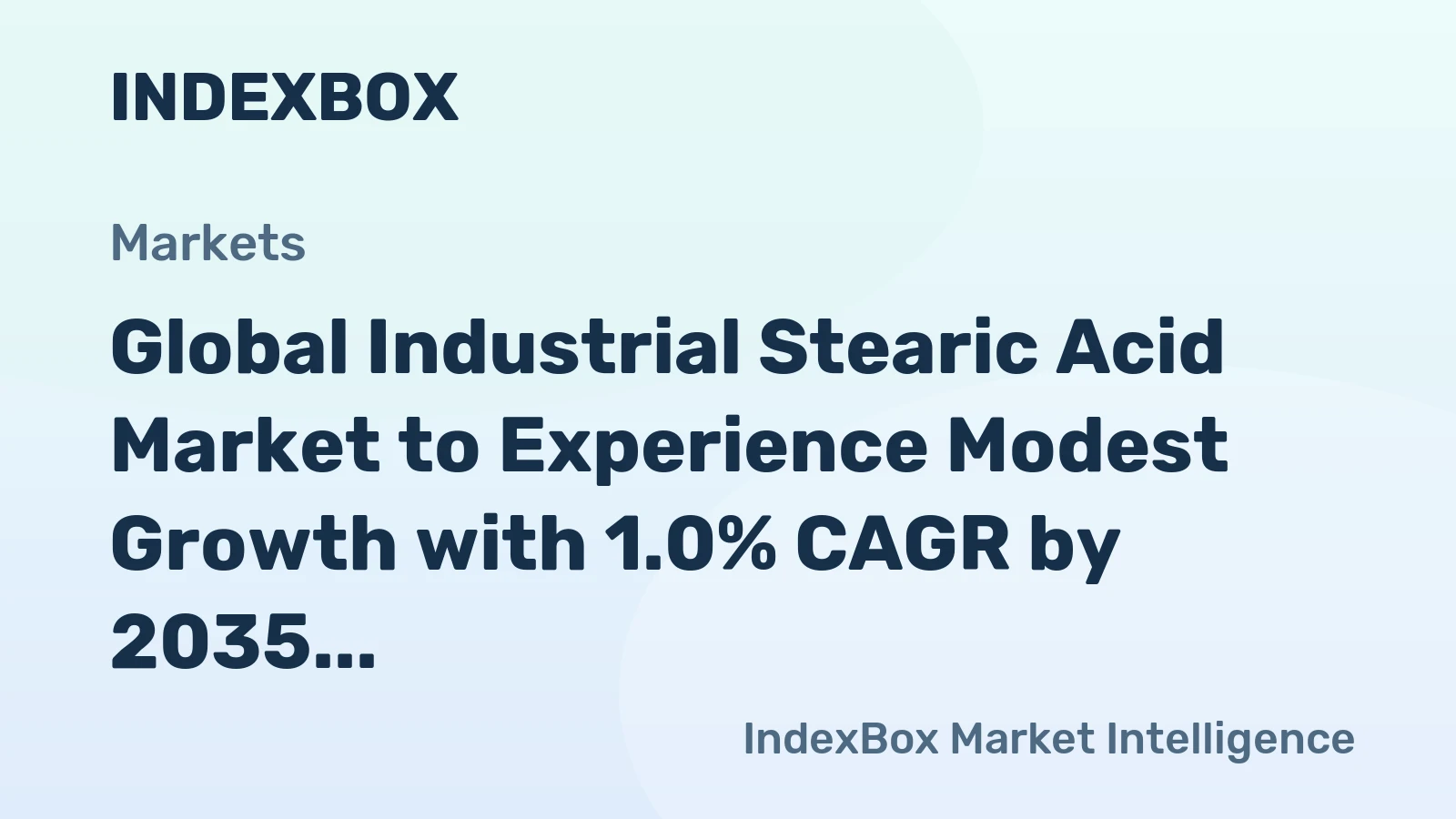 Global Industrial Stearic Acid Market to Experience Modest Growth with 1.0% CAGR by 2035