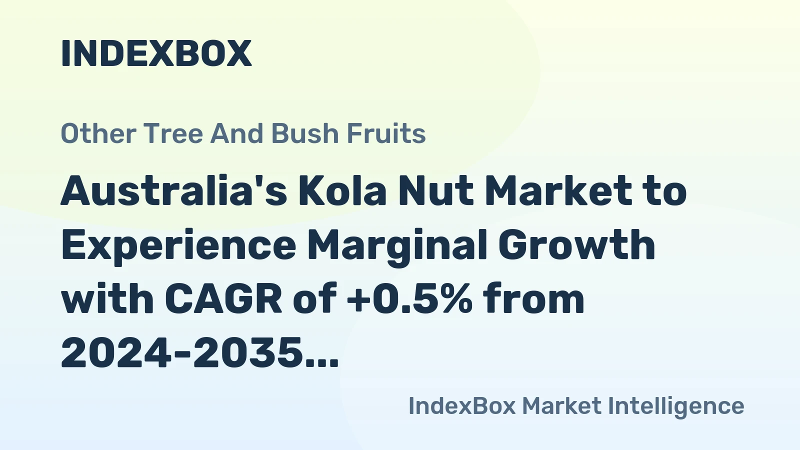 Australia's Kola Nut Market to Experience Marginal Growth with CAGR of +0.5% from 2024-2035