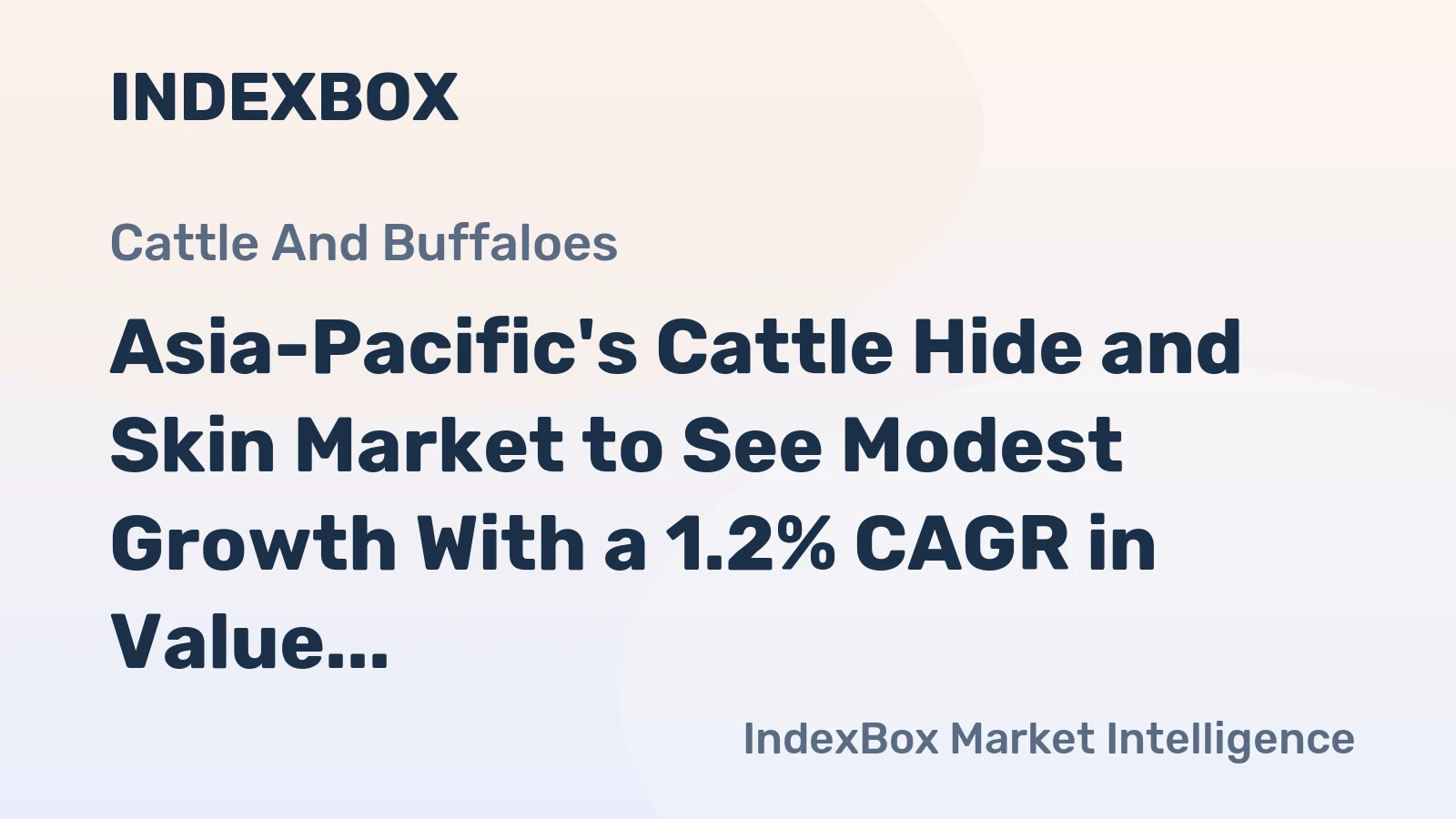 Asia-Pacific's Cattle Hide and Skin Market to See Modest Growth With a 1.2% CAGR in Value Through 2035