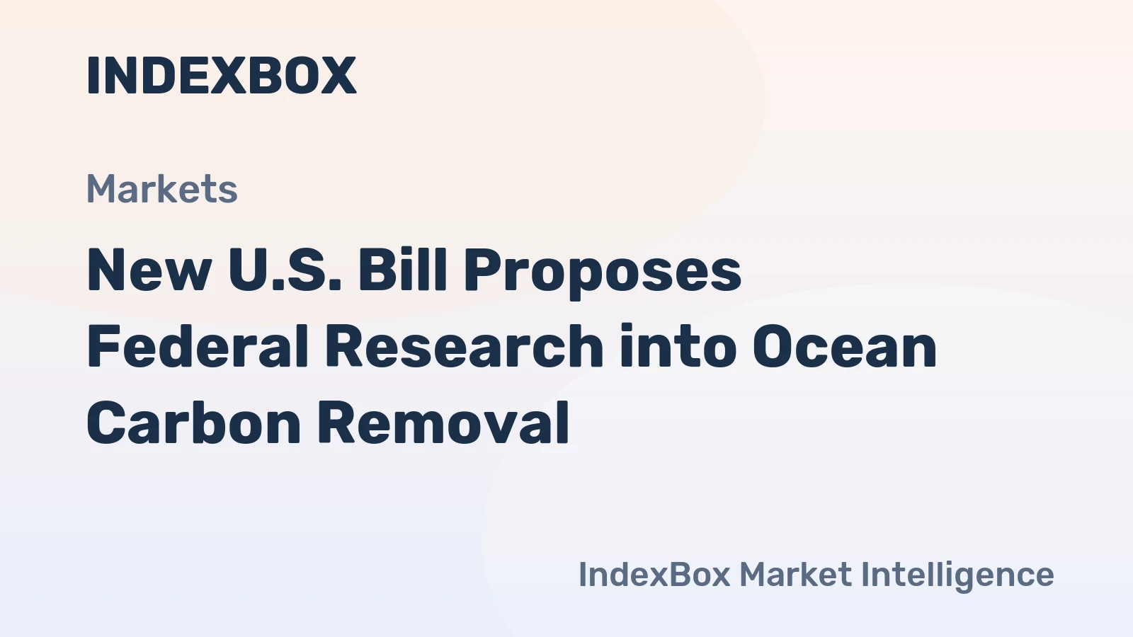 New U.S. Bill Proposes Federal Research into Ocean Carbon Removal