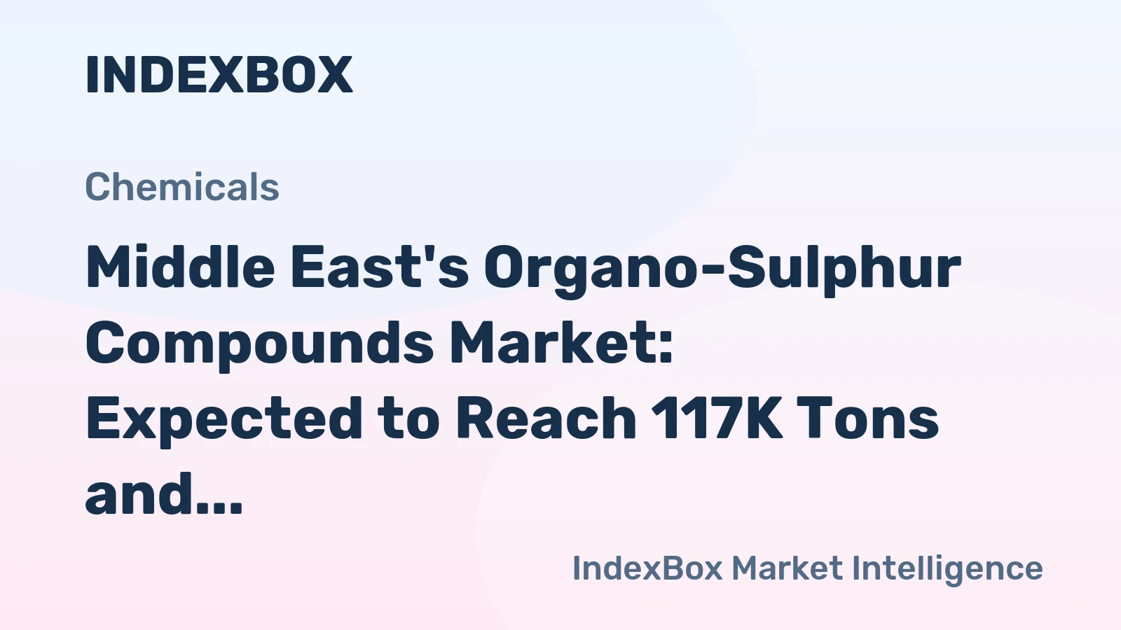 Middle East's Organo-Sulphur Compounds Market: Expected to Reach 117K Tons and $491M by 2035