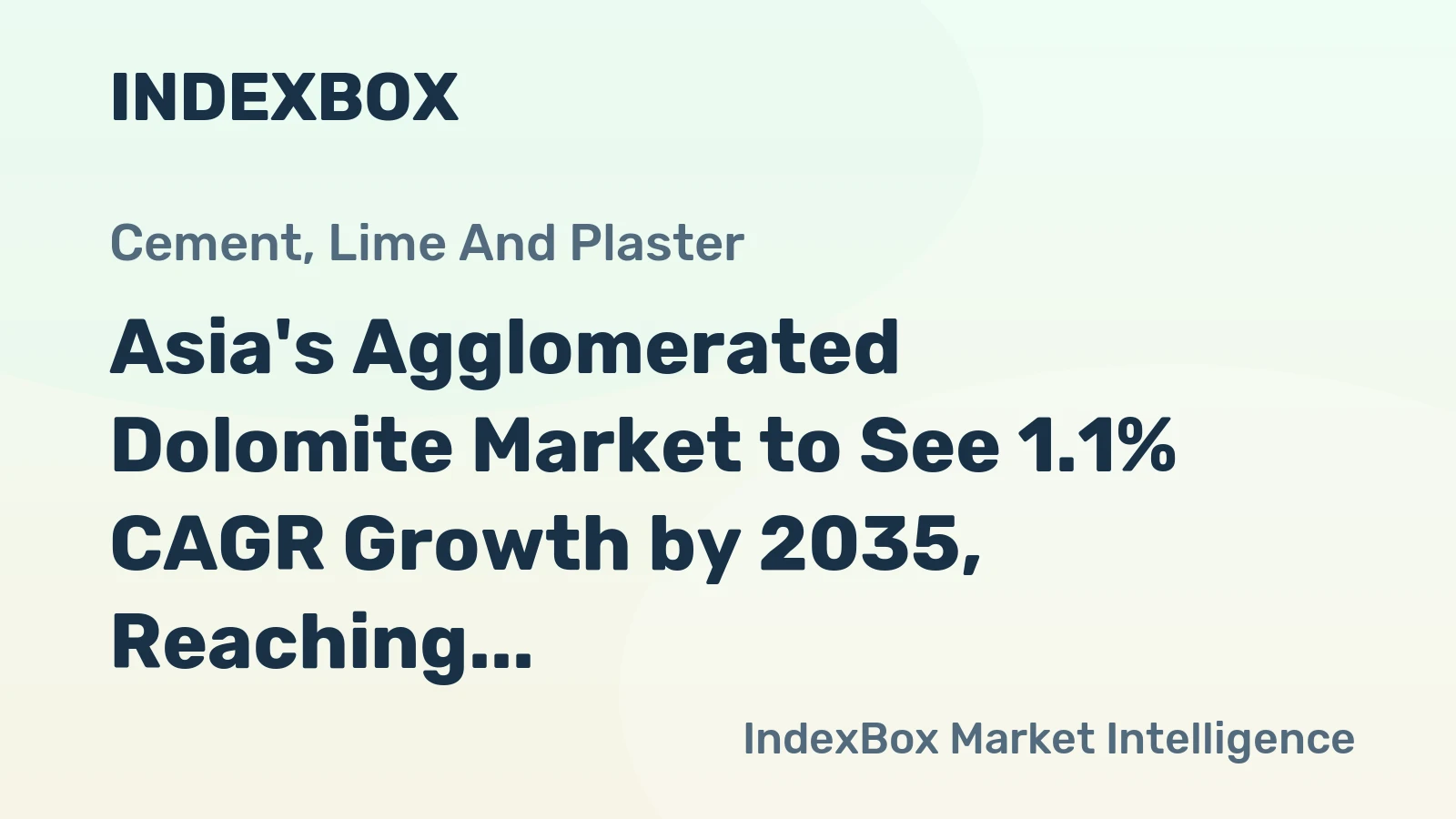 Asia's Agglomerated Dolomite Market to See 1.1% CAGR Growth by 2035, Reaching $60M in Value
