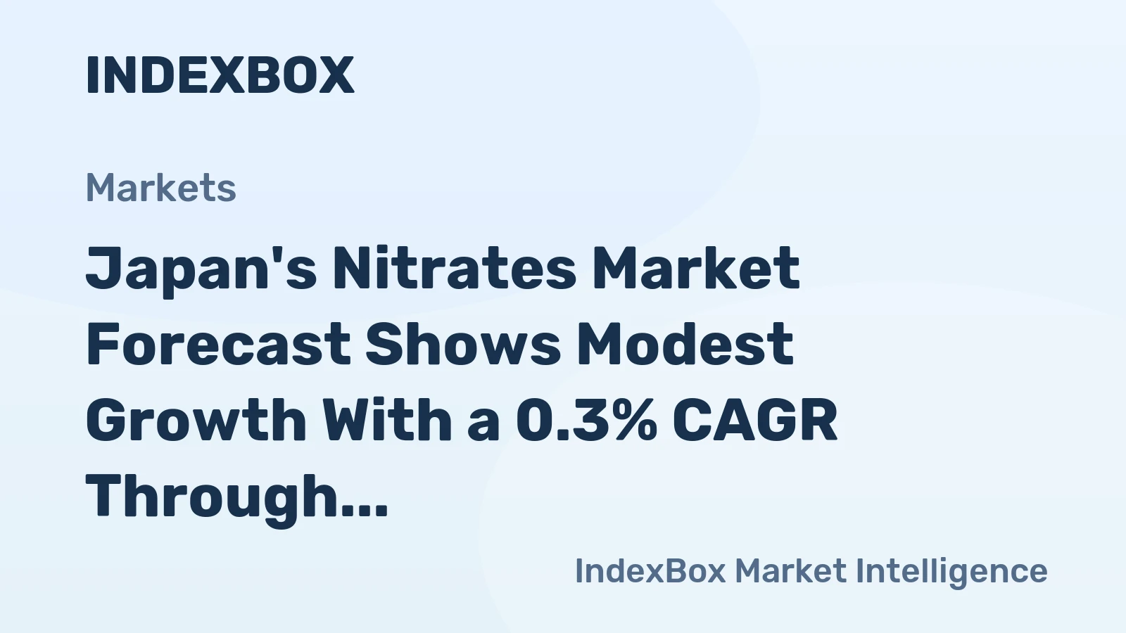 Japan's Nitrates Market Forecast Shows Modest Growth With a 0.3% CAGR Through 2035