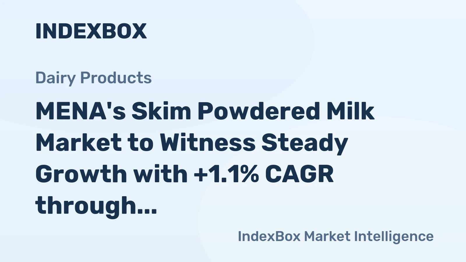 MENA's Skim Powdered Milk Market to Witness Steady Growth with +1.1% CAGR through 2035