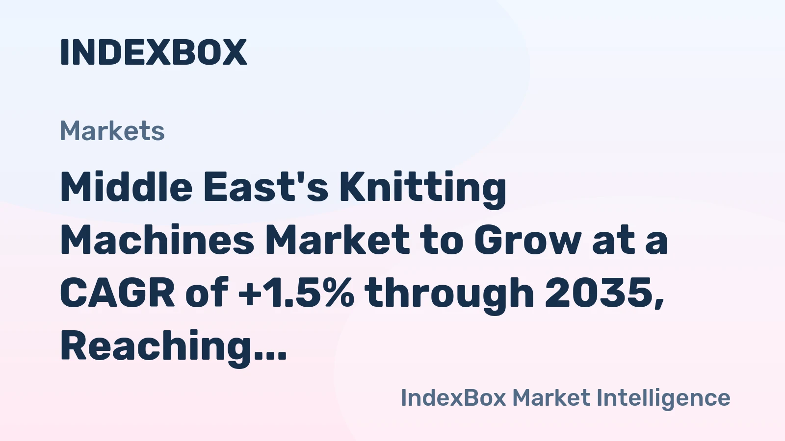 Middle East's Knitting Machines Market to Grow at a CAGR of +1.5% through 2035, Reaching 27K Units
