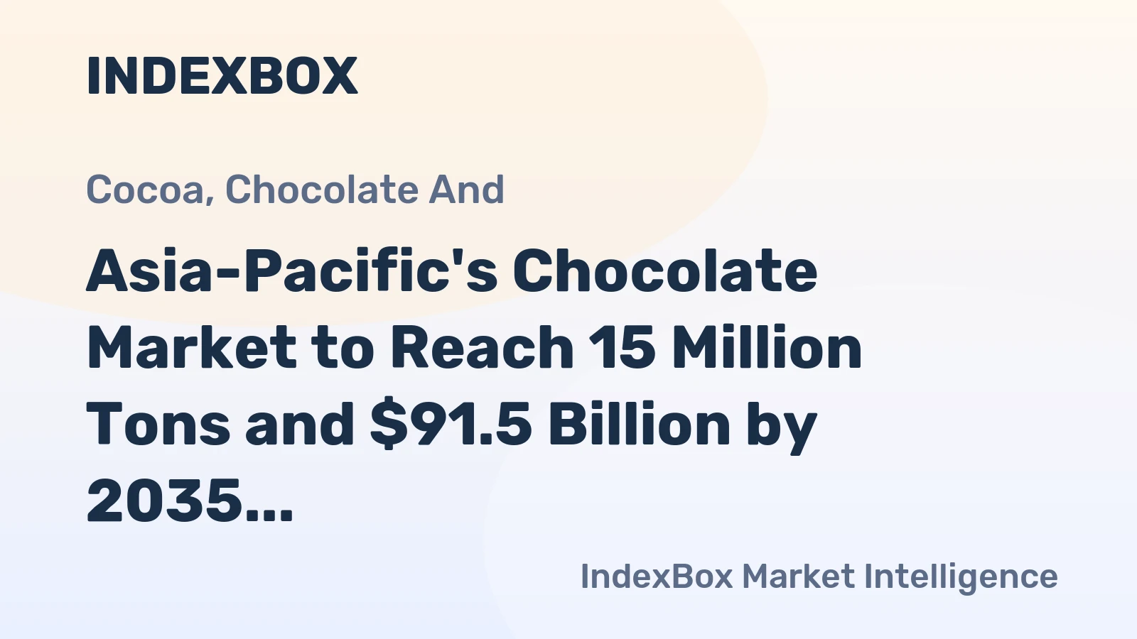 Asia-Pacific's Chocolate Market to Reach 15 Million Tons and $91.5 Billion by 2035