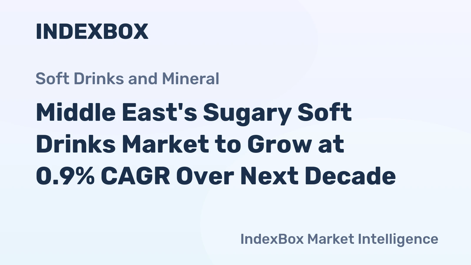 Middle East's Sugary Soft Drinks Market to Grow at 0.9% CAGR Over Next Decade