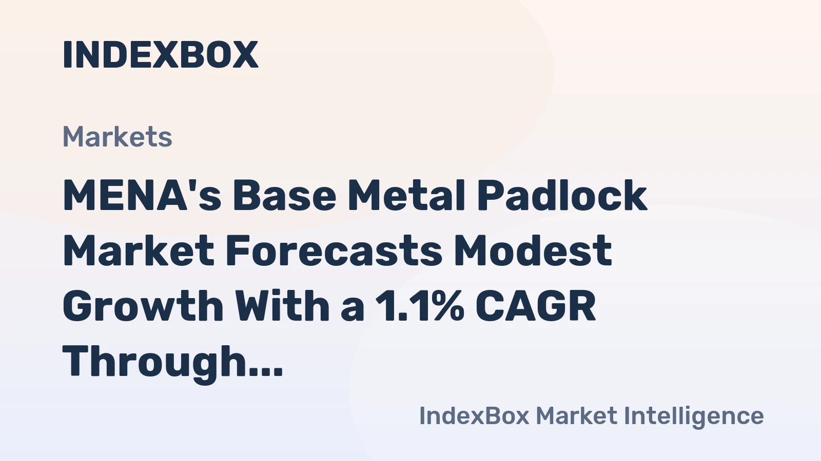 MENA's Base Metal Padlock Market Forecasts Modest Growth With a 1.1% CAGR Through 2035