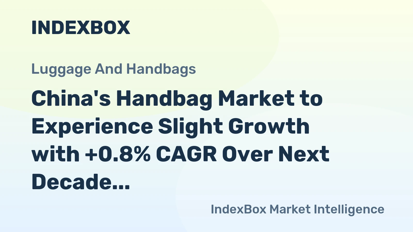 China's Handbag Market to Experience Slight Growth with +0.8% CAGR Over Next Decade